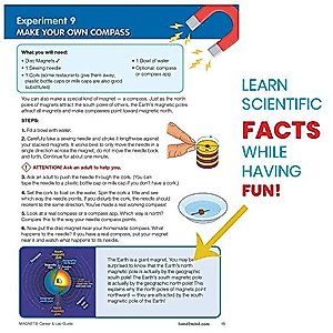 hand2mind-90740 Magnetic Science Kit for Kids 8-12, Kids Science Kit with Fact-Filled Guide, Make Magnets Float and Build a Compass, STEM Toys, 9 Science Experiments
