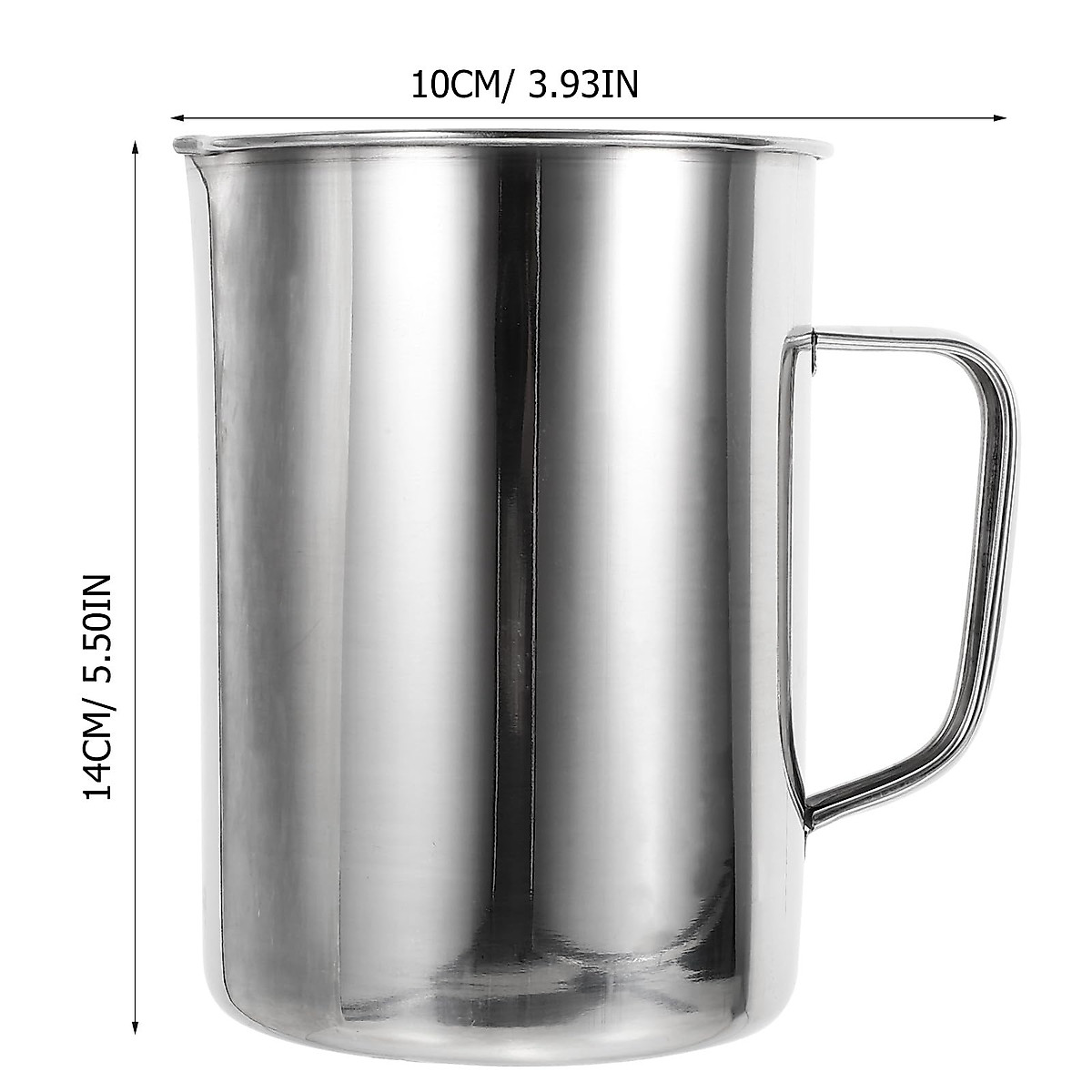 POPETPOP Laboratory Beaker 500ml Beaker Barista Tools Liquid Measuring Beakers Liquid Mixing Cup Scale Cup Coffee Mug Espresso Measuring Glass Water Jug Strong Coffee Stainless Steel Flour