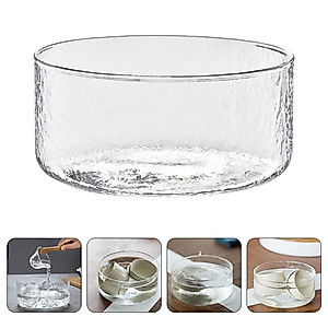 Zerodeko Glass Containers Glass Bowl Straight Sided Salad Bowl Tea Cup Washing Container Paint Brush Washer Calligraphy Brush Cleaner Water Bowl for Home Kitchen Use 1300ml Clear Tea Mug