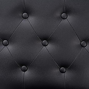 MICHYUGM Piano Bench with Padded Cushion and Music Book Storage Compartment, Duet Wooden Seat, 13.7 x 29.5 x 20 inches, Load 440lb Black