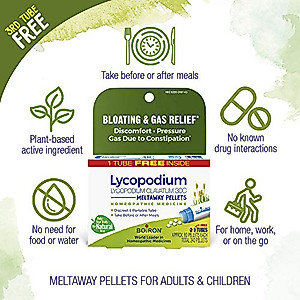 Boiron Lycopodium Clavatum 30C Homeopathic Medicine for Relief from Bloating, Gas Relief, and Stomach Pressure or Discomfort, 3 Count (Pack of 1) (Total 240 Pellets)