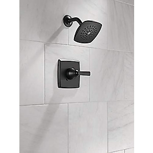 Delta Faucet Ashlyn 14 Series Matte Black Shower Faucet, Delta Shower Trim Kit with Single-Spray Touch-Clean Matte Black Shower Head, Matte Black T14264-BL (Valve Not Included)