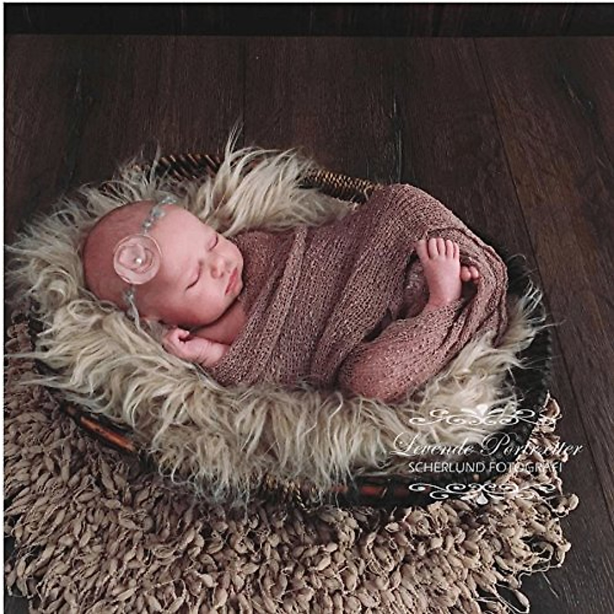 D&J DON&JUDY Hand Crochet Round Blanket with Fringe Newborn Photography Props