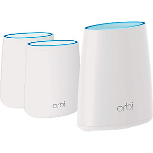 NETGEAR Orbi Tri-Band Whole Home Mesh WiFi System with 1-Yr. Cyber Threat Protection Subscription (RBK43S)(Refurbished)