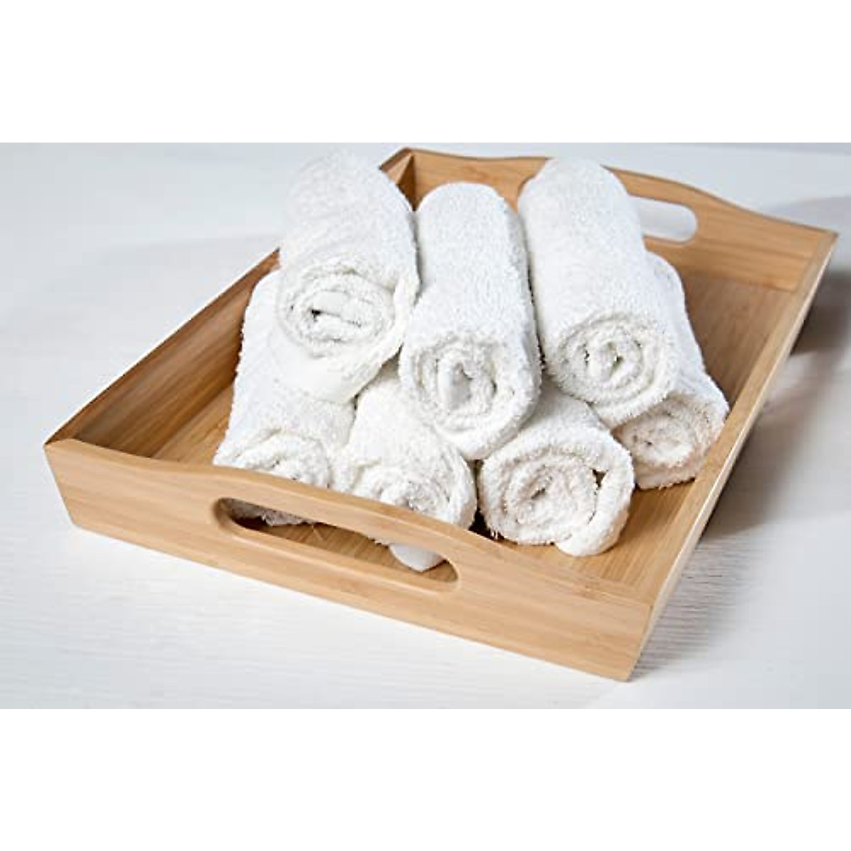 GOLD TEXTILES Pack of 120 Washcloth Kitchen Towels Cotton Blend (12x12 Inches) Commercial Grade, Machine Washable Cleaning Rags (120, White)…