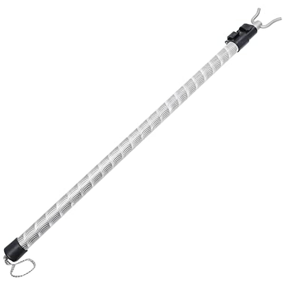Operitacx Retractable Closet Pole Long Reach Stick Extend Garment Pole Clothesline Pole Hooks Telescoping Garment Pole for Closet Shelf Reaching Ceiling High Items Silver