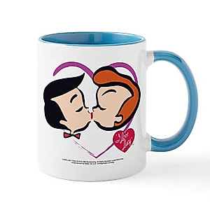CafePress I Love Lucy: Stick Heads Kiss Mug Ceramic Coffee Mug, Tea Cup 11 oz