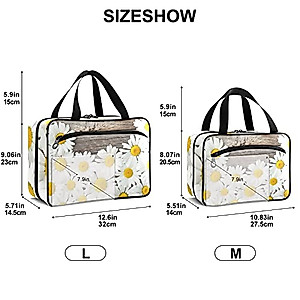 Naanle First Aid Bag Wooden Daisy Chamomile Empty Medium Medicine Storage Bag Emergency Treatment Medical Bags Travel Medicine Bag Pill Bottle Organizer for Vitamin Supplement