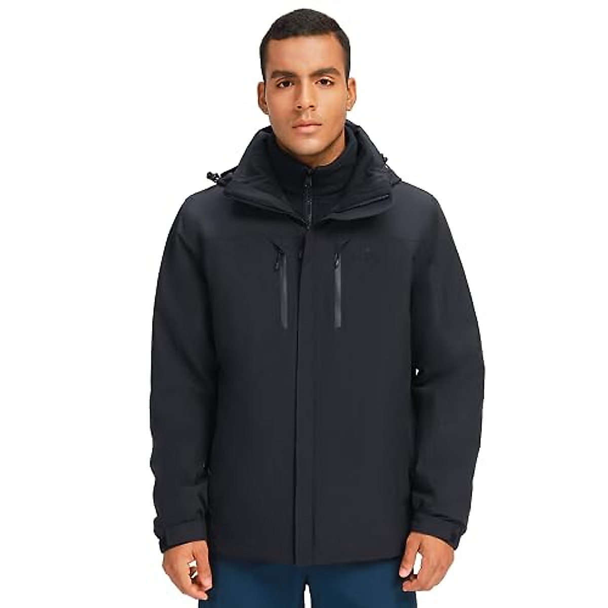 CAMEL CROWN Outdoor Jacket Men Winter Ski Jacket Windbreaker 3 in1 Hooded Rain Coat for Traveling Climbing Hiking