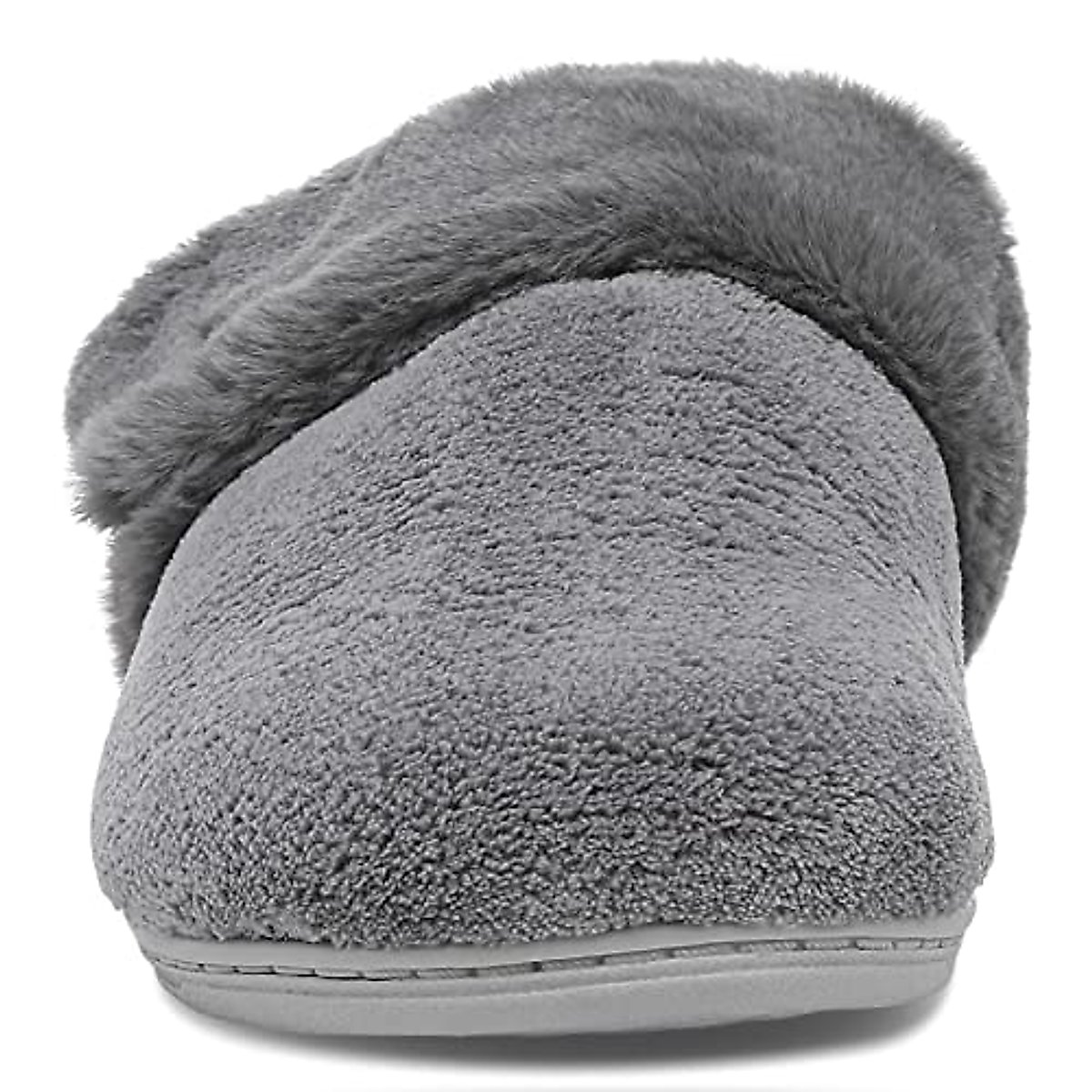 Vionic Adjustable Slipper with Orthotic Arch Support - Ind Charcoal - 7 Medium