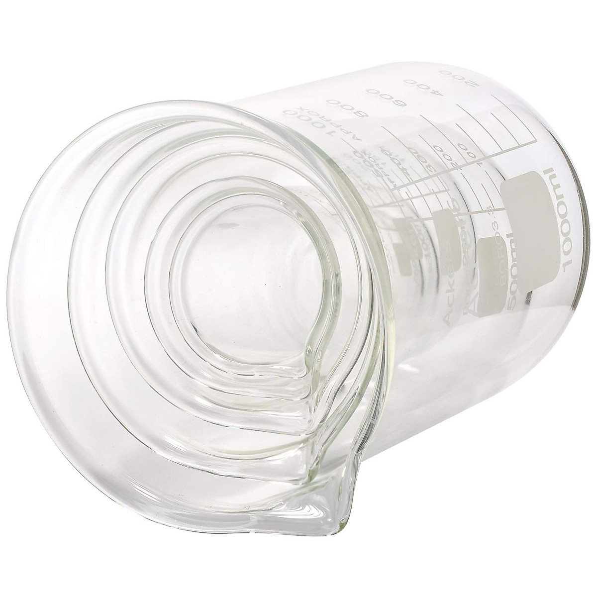 Ackers Boro3.3，Griffin Low Form Scientific Glass Beaker Set-50ml,100ml,250ml,500ml,1000 mL (Pack of 5)