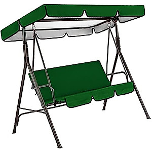 BTURYT Outdoor Porch Swing Canopy Waterproof Top Cover Set, Swing Canopy Replacement, Windproof Waterproof Anti-Uv Top Cover Swing Seat Cushion Cover(top Cover + Chair Cover)