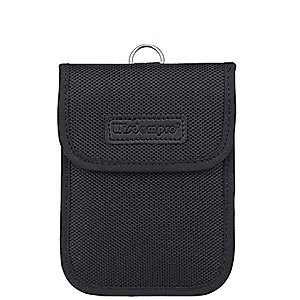 Wisdompro Faraday Bag for Key Fob, WP4694 RFID Key Fob Protector RF Car Signal Blocking Faraday Cage Protector, Anti-Theft Pouch, Anti-Hacking Case Blocker - Black