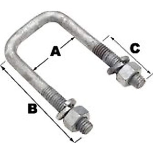 SEACHOICE Square U-Bolt 7/16 x 3-1/16 x 4-5/16