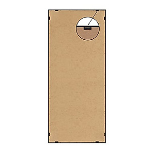 Kate and Laurel Sylvie Dancing Circles Framed Linen Textured Canvas Wall Art by Teju Reval of SnazzyHues, 18x40 Gold, Neutral Abstract Wall Decor