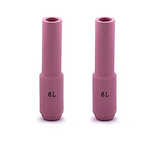 WeldingCity 2-pk LONG Ceramic Cup 10N48L (#6, 3/8") for Regular Setup in TIG Welding Torch 17, 18 and 26 Series