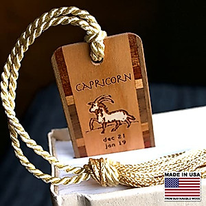 Capricorn Zodiac Astrological Sign Engraved Wood Bookmark - Made in The USA - Also Available Personalized