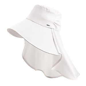 Coolibar UPF 50+ Women's Anastasia Elegant Full Coverage Hat - Sun Protective (One Size- White)