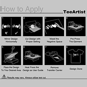 TeeArtist White Glitter HTV Iron On Heat Transfer Vinyl for T-Shirts, 12"x10" Sheets, 5 Pack, Glossy Rainbow Surface, Easy for All Craft Cutters