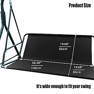 Seat Patio Swing Cover Chair Bench Replacement Cover for Swing Seat Waterproof Heavy Duty Swing Seat Cover ((L) x (W) 58.26 x 41.33 inch) (Black)