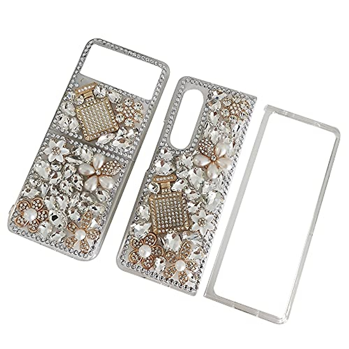 AiKeDuo for Galaxy Z Fold 4 5G Case 3D Handmade Sparkle Stunning Stones Crystal Coloured Diamond Bling Phone Case for Samsung Galaxy Z Fold 4 6.7 in Cover