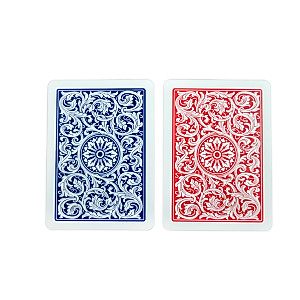 Copag 1546 Design 100% Plastic Playing Cards, Poker Size (Standard) Red/Blue (Jumbo Index, 1 Set)