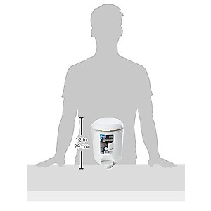 Addis Premium Deluxe Bathroom Pedal Bin with Inner, 3.5 Litre, White Grey, 29 x 18.5 x 23cm