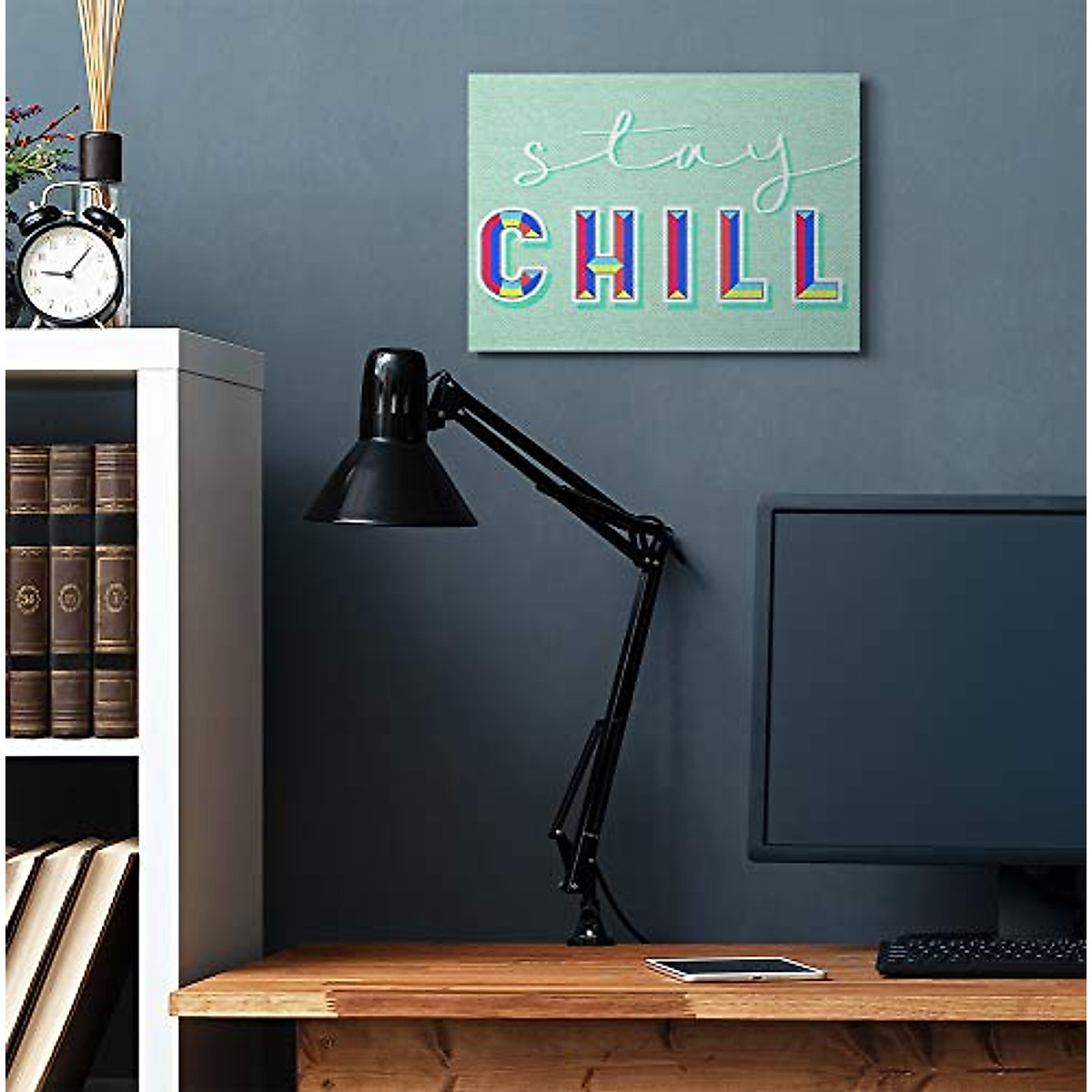 Stupell Industries Stay Chill Green Modern Word, Design by Artist Daphne Polselli Wall Art, 16 x 20, Canvas