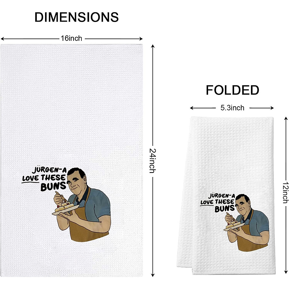 TSOTMO Baking Show Inspired Gift Jurgen Love These Buns Baking Lover Kitchen Towel Dish Towel (Jurgen-A Towel)