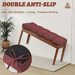 Focuprodu Bench Cushions. Non-Slip Pile Bench Cushion for Indoor and Outdoor in Multiple Scenarios.45x18 Inch Bench Cushion Ideal Cushion for Benches, Sofas and Raised Windows. (36x14x4, Burgundy)