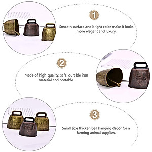 Sewroro 2pcs Grazing Copper Bells Cow Horse Sheep Bells Metal Animal Copper Loud Bronze Bell Pet Anti- Accessories Bell (6X6.3CM)