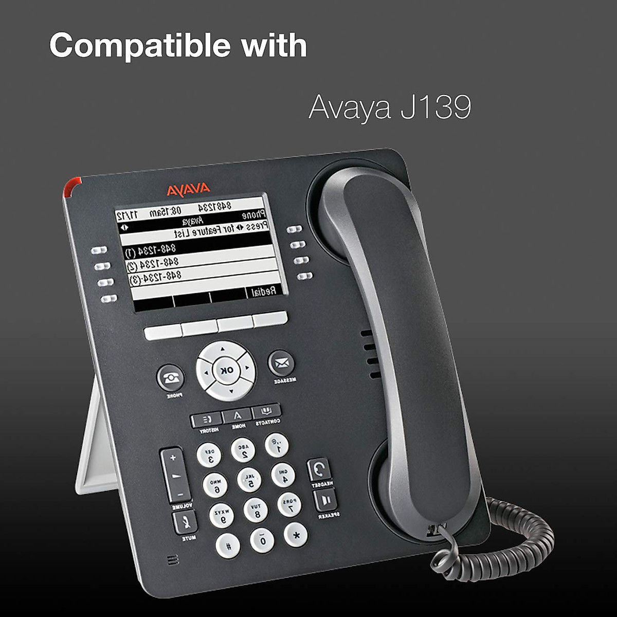 Headset Cable Compatible with Plantronics QD for Select Avaya Phones - J139, J169, J179, 1608,1616, 9610, 9620, 9620L, 9620C, 9630, 9630G, 9640, 9640G, 9650, 9670 (Basic Cable) | Adapter Cable HIS-1