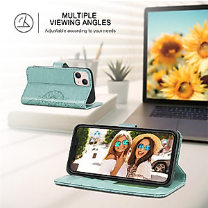 Ateeky iPhone 14 Plus Wallet Case,[Stand Feature] Protective PU Leather Flip Cover with Credit Card Slot [Magnetic Closure] for iPhone 14 Plus (Green)