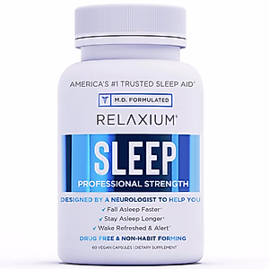 Relaxium Sleep Aid for Adults, Melatonin 5mg with Magnesium Glycinate, Sleep-Promoting Valerest & Ashwagandha, Non-Habit Forming Sleep Supplement, 60 Capsules, 30-Day Supply