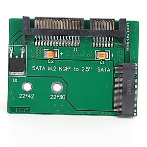 GOWENIC Adapter Card, M.2 NGFF SSD to 2.5In SATA3 Board SSD Converter Computer Hard Drive Accessories, Open Hole Design, Easy to Install and Remove, Green PCB, for PC