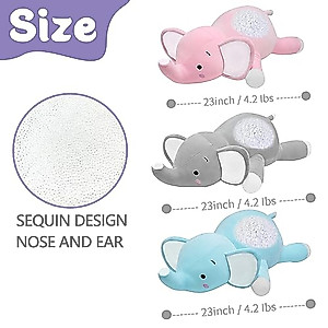 CSVBTRF Weighted Stuffed Animals, 4.2 lbs 23" Elephant Plush Hugging Pillow for Gift, Grey Elephant Stuffed Animals (Grey, 23")