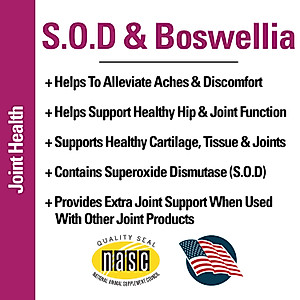 Vet Classics S.O.D. & Boswellia Joint Support for Dogs & Cats, Helps Maintain & Support Healthy Cartilage, Tissue & Joints, 150 Chewable Tablets