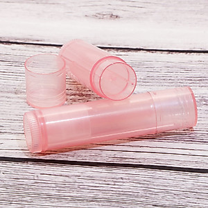 Mini Skater 20Pcs 3/16 Oz (5.5ml) Translucent Lipstick Cosmetic Empty Lip Gloss Lipstick Balm Tube With Caps Container Bottle For Lady Women Makeup Tool (Pink)