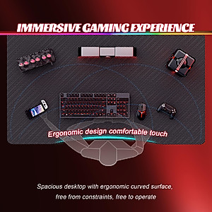 HLDIRECT 32 Inch Gaming Desk with Carbon Fibre Surface- A Shaped Gamer Desk Computer Workstation Home Office Ergonomic PC Desk Simple Gaming Table Home Office Desks