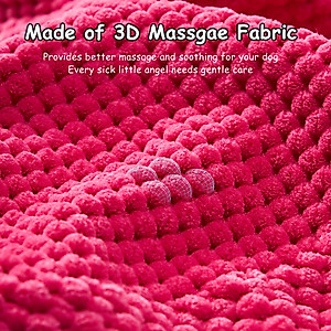 ipetstation Dog Cone Collar After Surgery,3D Massage Fabric Comfy Pillow,Dog Cone Alternative,Inflatable Dog Collars E Collar Elizabethan Collar for Dogs After Surgery (Pink, S(Neck:9”-12”))