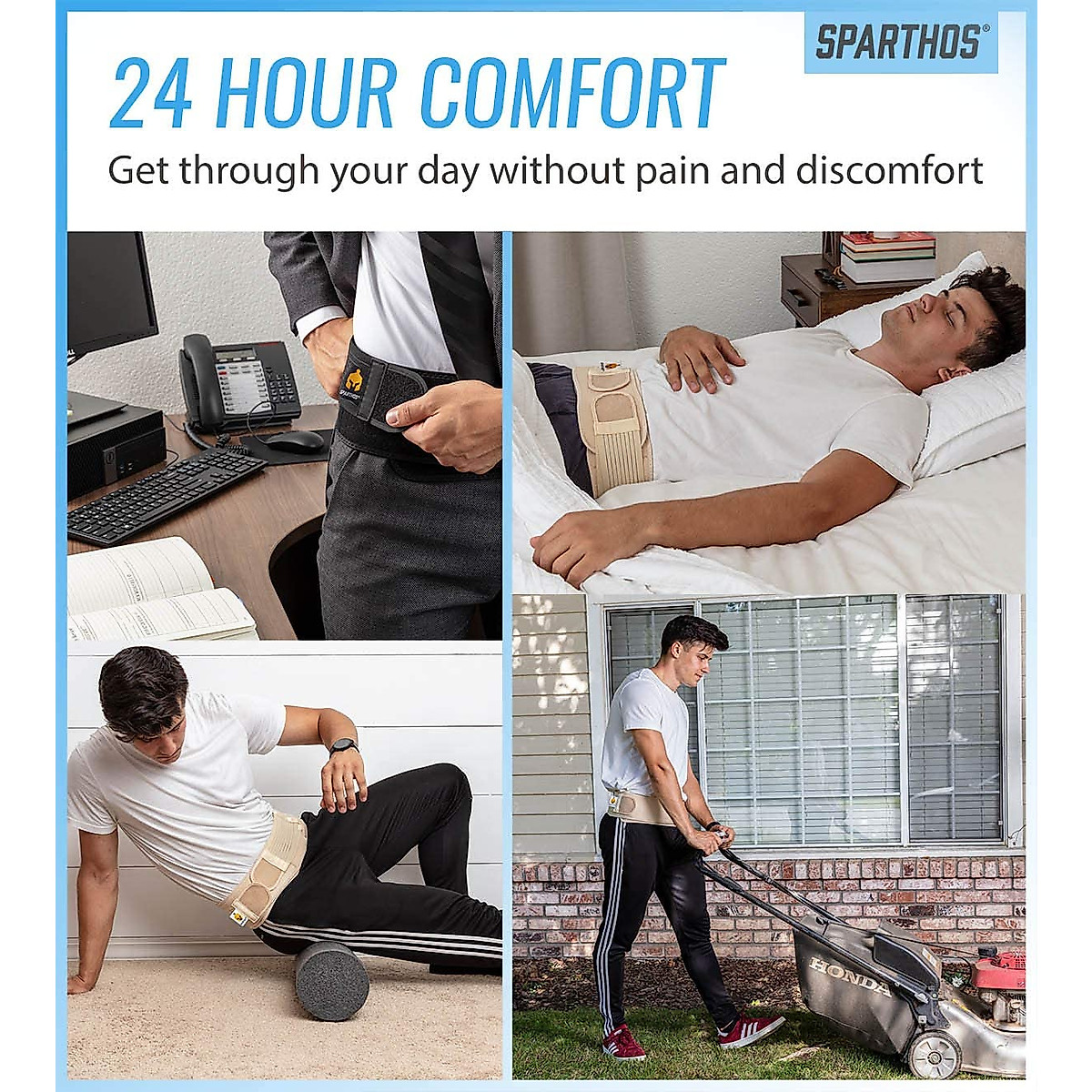 Sparthos Sacroiliac Si Hip Belt [Size Regular - Beige] Ice Packs for Injuries [Size Large + Cover]