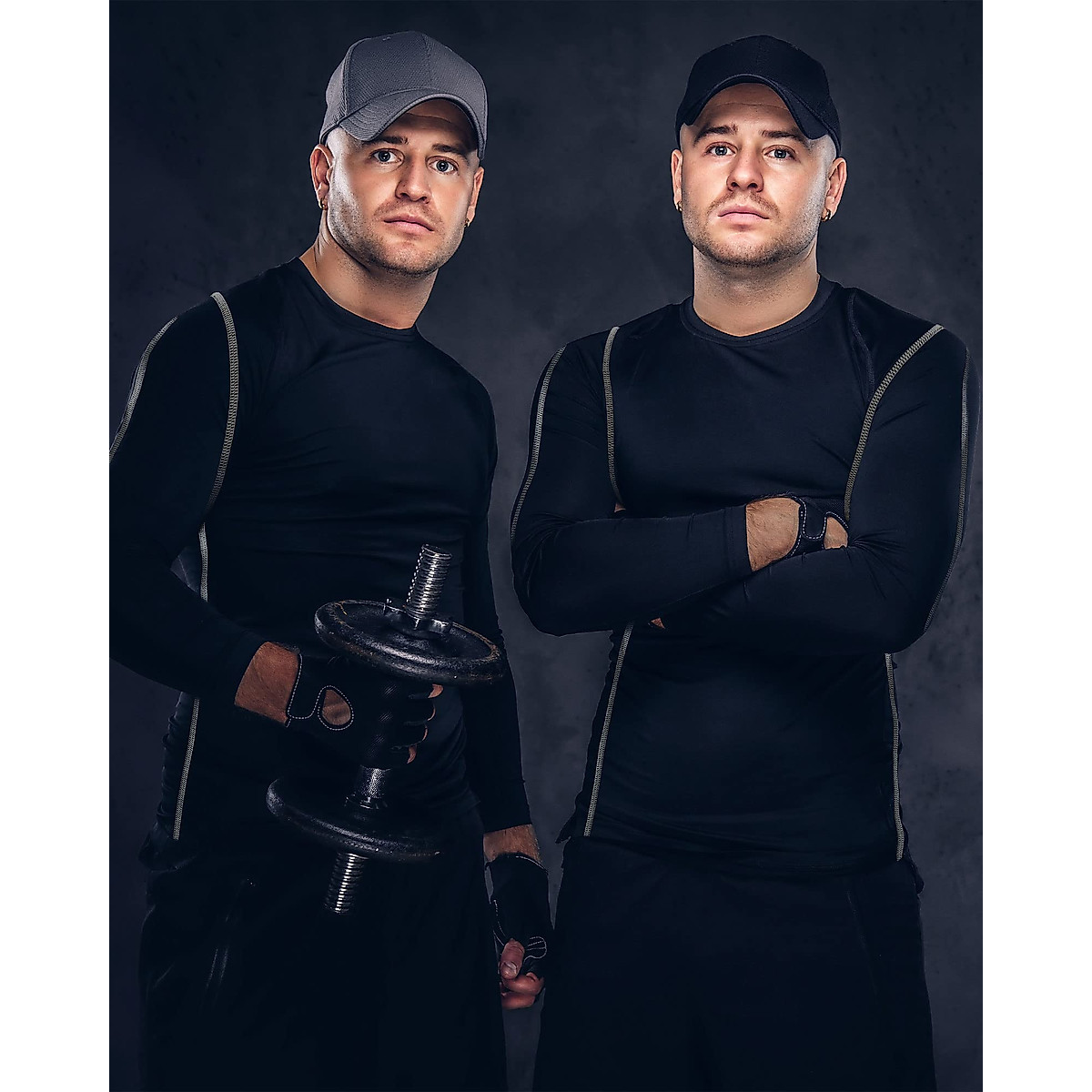 Hicarer 6 Pack Men's Athletic Compression Shirts Long Sleeve Workout Running Undershirt Thermal Sport Base Layer Top(Medium,Multicolor)