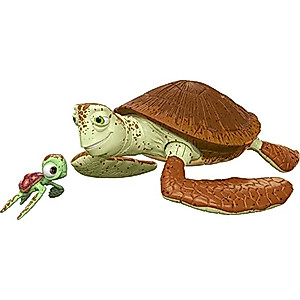 Disney Pixar Featured Favorites Crush & Squirt Finding Nemo Collectable Turtle Figures, Highly Posable with Authentic Look, Collectors Gift Ages 6 Years & Up