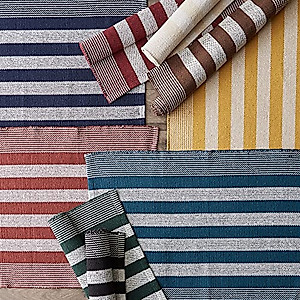 DII Woven Rag Rug Collection Recycled Yarn Cabana Stripe, 2x3', Cinnamon