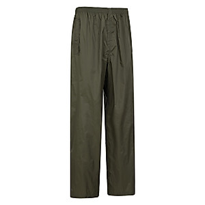 Mountain Warehouse Pakka Mens Waterproof Rain Over Pants - Breathable Khaki Medium