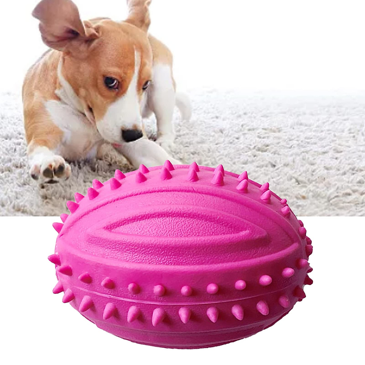 ZYLLZY Pet Rugby Balls, Bite Resistant Teeth Grinding TPR Interactive Dog Chewing Toy, Dog Rugby Balls Toy for Puppy Small Medium Large Pets