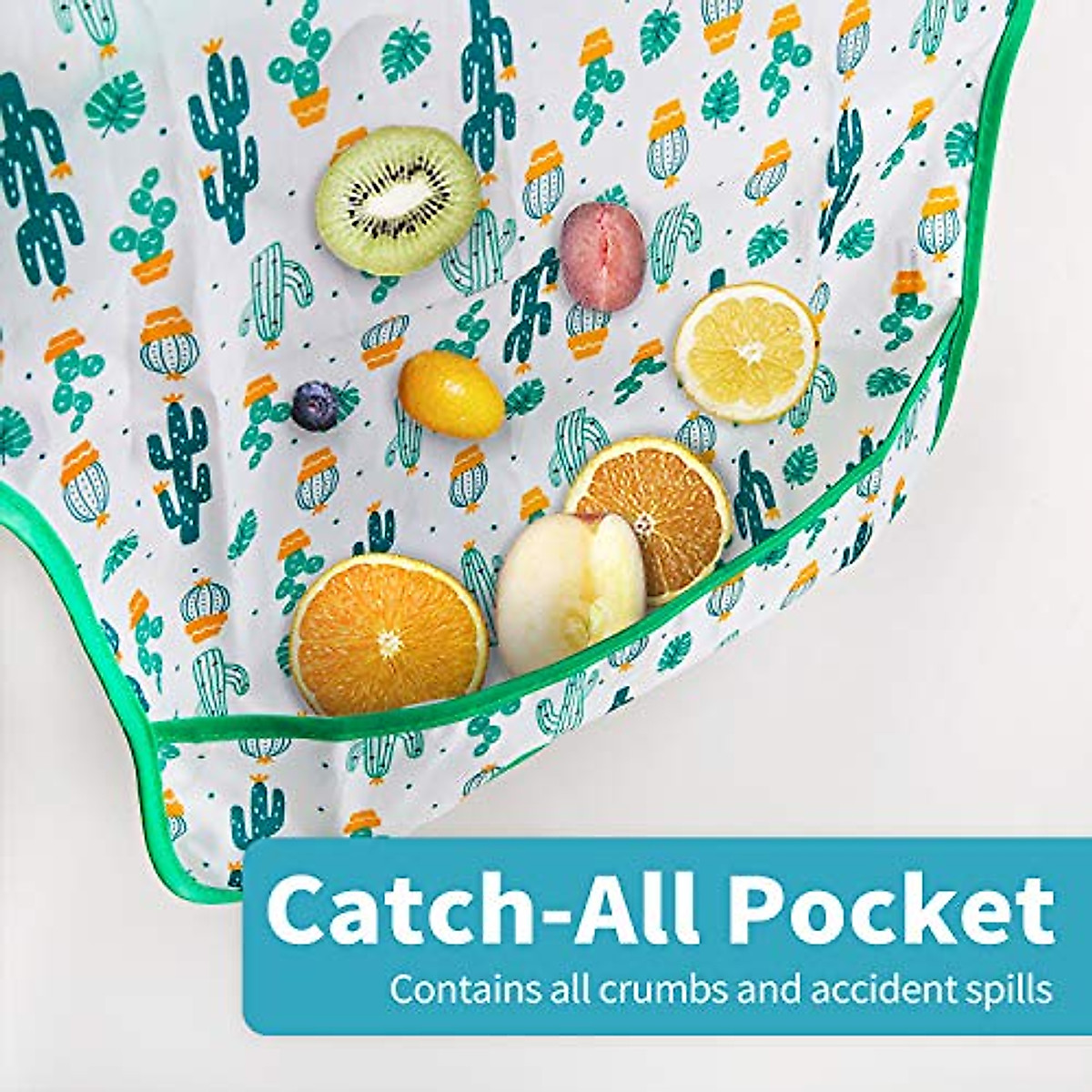 3 Pcs Long Sleeved Bib Set, Baby Toddler Waterproof Bibs with Sleeves, Catcher, Pocket Bundle, Play Smock Apron, 12-24 Months