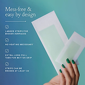 Billie Wax Kit - Body & Underarm - Easy & Convenient - No Heat - Made With Aloe & Avocado Oil - Vegan Soft-Gel - 36 wax strips - 6 post-wax serum wipes