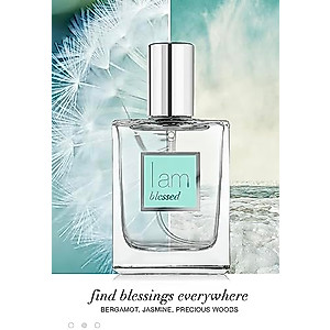 I am BLESSED Eau de Parfum - Clean Naturally Scented Womens Perfumes - An Inspiring Blend of Floral Jasmine, Bergamot, Amber, Lemon Citrus, Neroli, Vanilla, and Mandarin Orange (1.7 oz Spray Bottle)