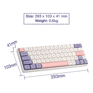 EPOMAKER EP64 60% Mechanical Keyboard, Wireless Gaming Keyboard, 2.4GHz/Bluetooth 5.0/USB-C Custom Keyboard, Hot Swappable, NKRO, Programmable wtih Dye-sub PBT Keycap for Mac/Win (Mulan Switch)
